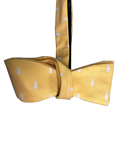 Pineapple Vice Yellow/White Silk Self-tie Bowtie – Pineapple Palaka
